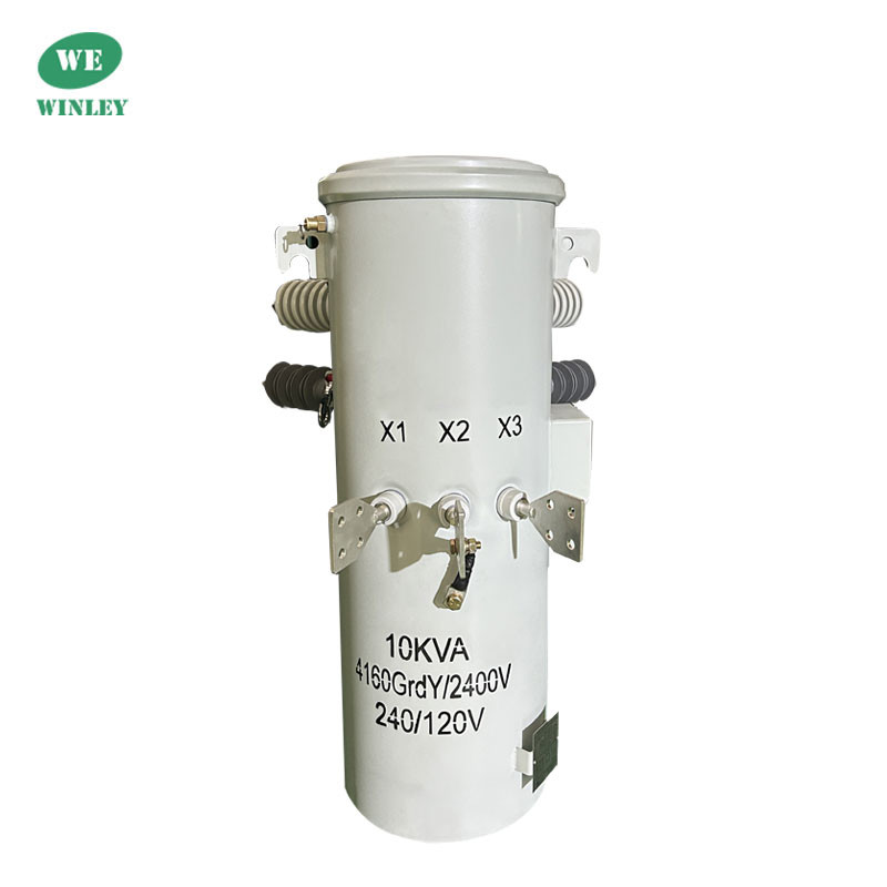 10KVA Single Phase Pole Mounted Distribution Transformer Oil immersed ...