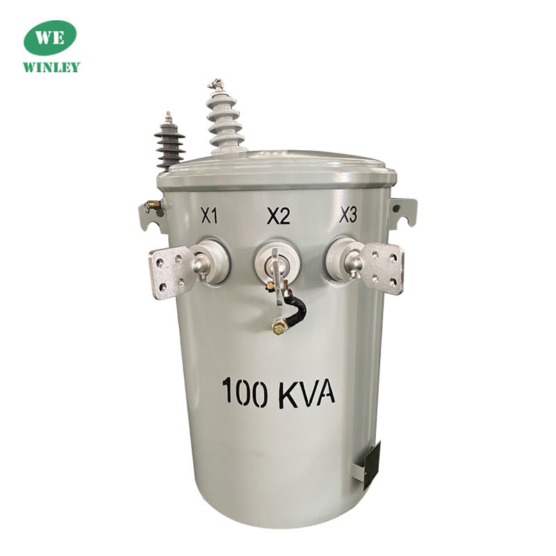100KVA Single Phase PoleMounted Distribution Transformer Oil Immersed ...