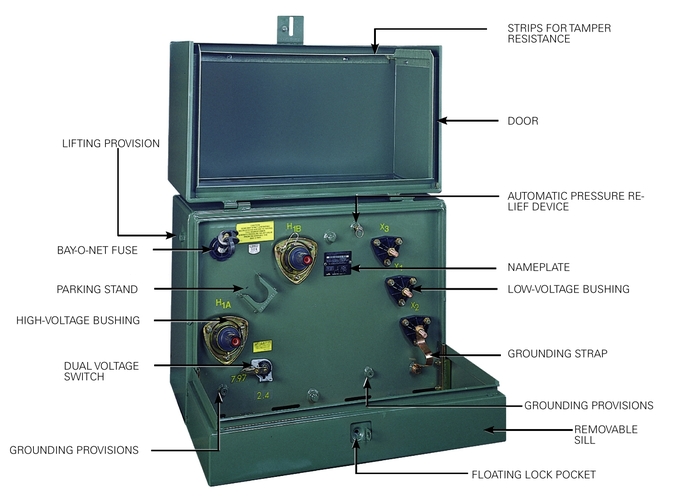 167kVA Pad Mounted Single Phase Transformer 12.4kv 240v Copper