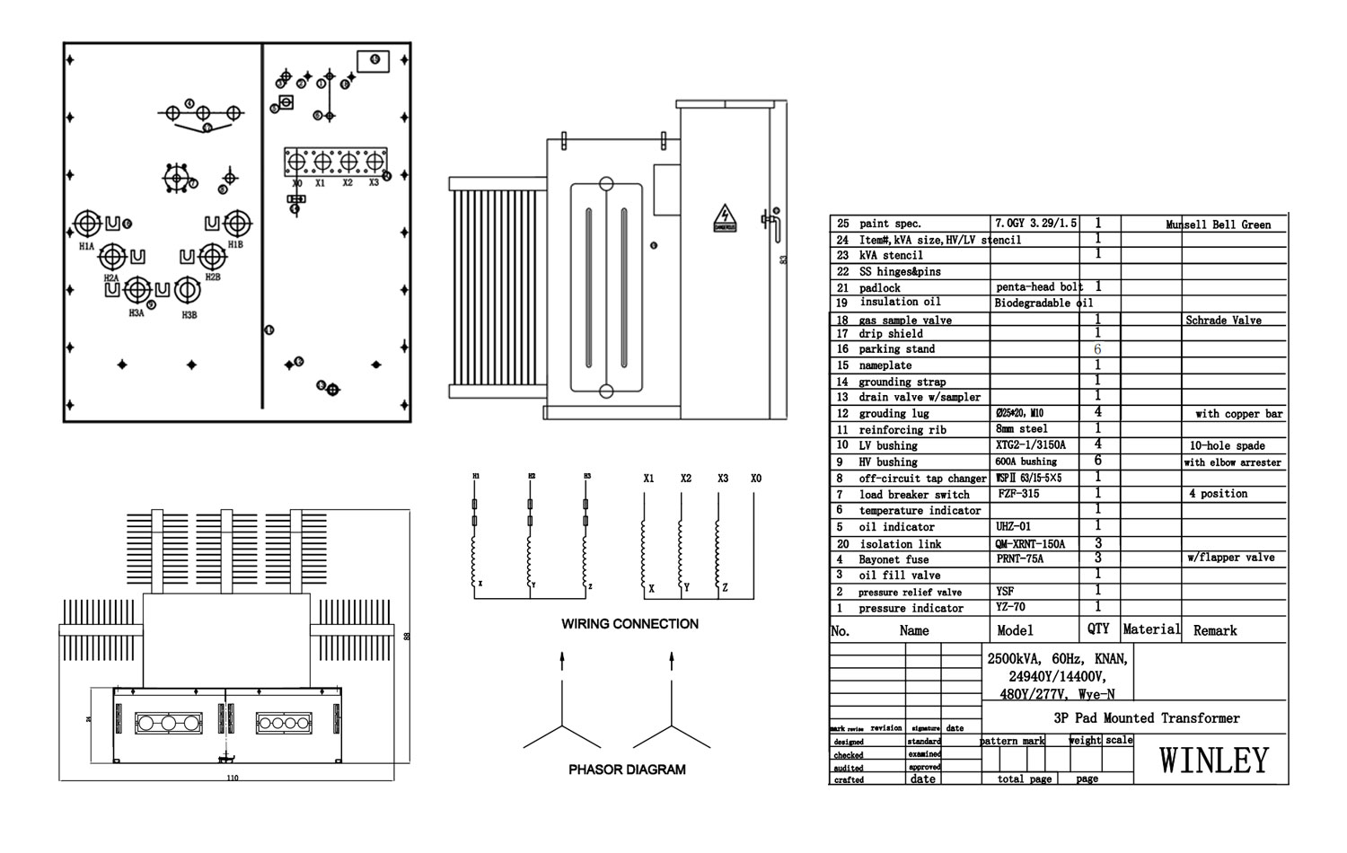 45kva Three Phase Pad Mounted Oil Type Power Distribution Transformer