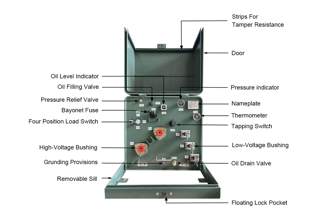 167KVA Oil Immersed Single Phase Pad Mounted Transformer Copper