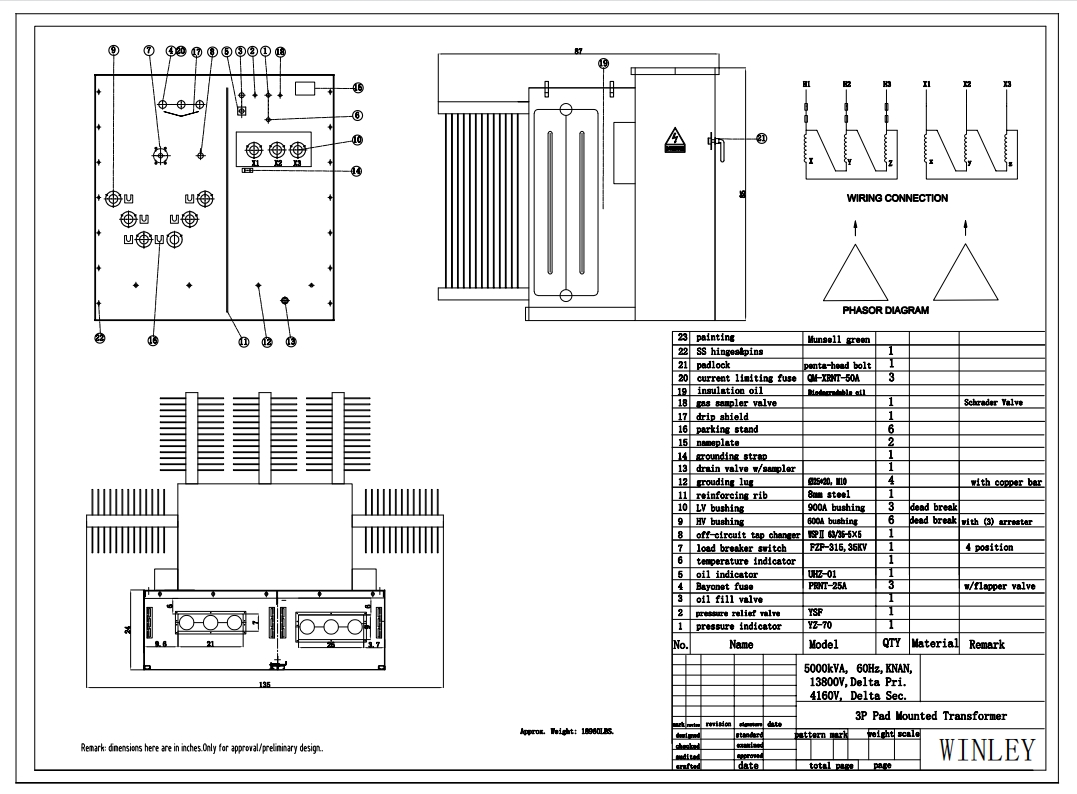 3 Phase Pad Mounted Transformer ANSI IEEE Standard Three Phase 5000Kva ...