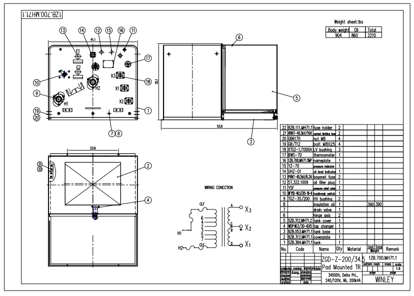 50KVA Single Phase Pad Mounted Transformer Radial Feed ANSI IEEE ...