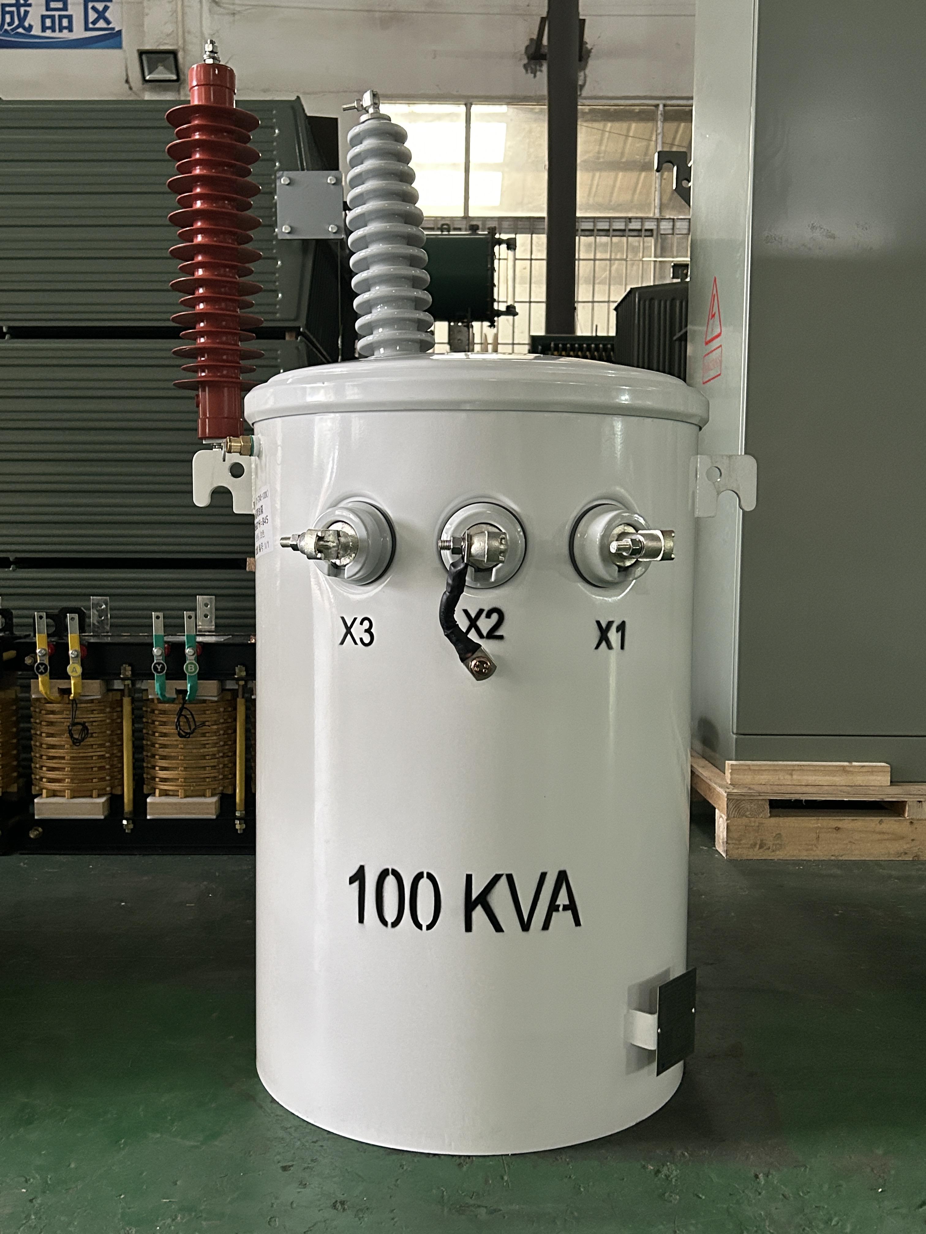 100KVA Pole Mounted Overhead Distribution Transformer Single Phase Oil ...