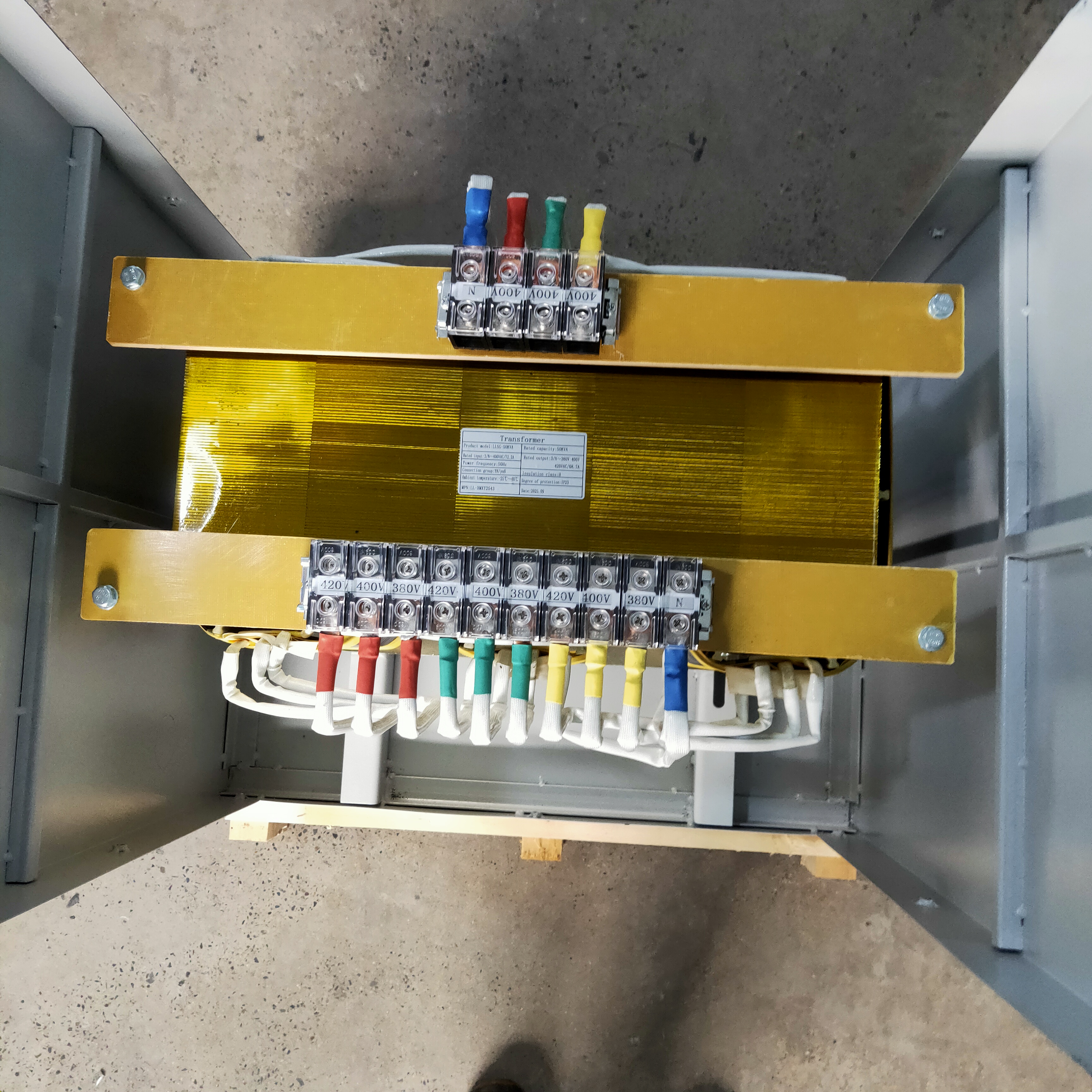 50kva 3 Phase Dry Type Isolation Transformer Low Voltage Multi-Tap 380V ...